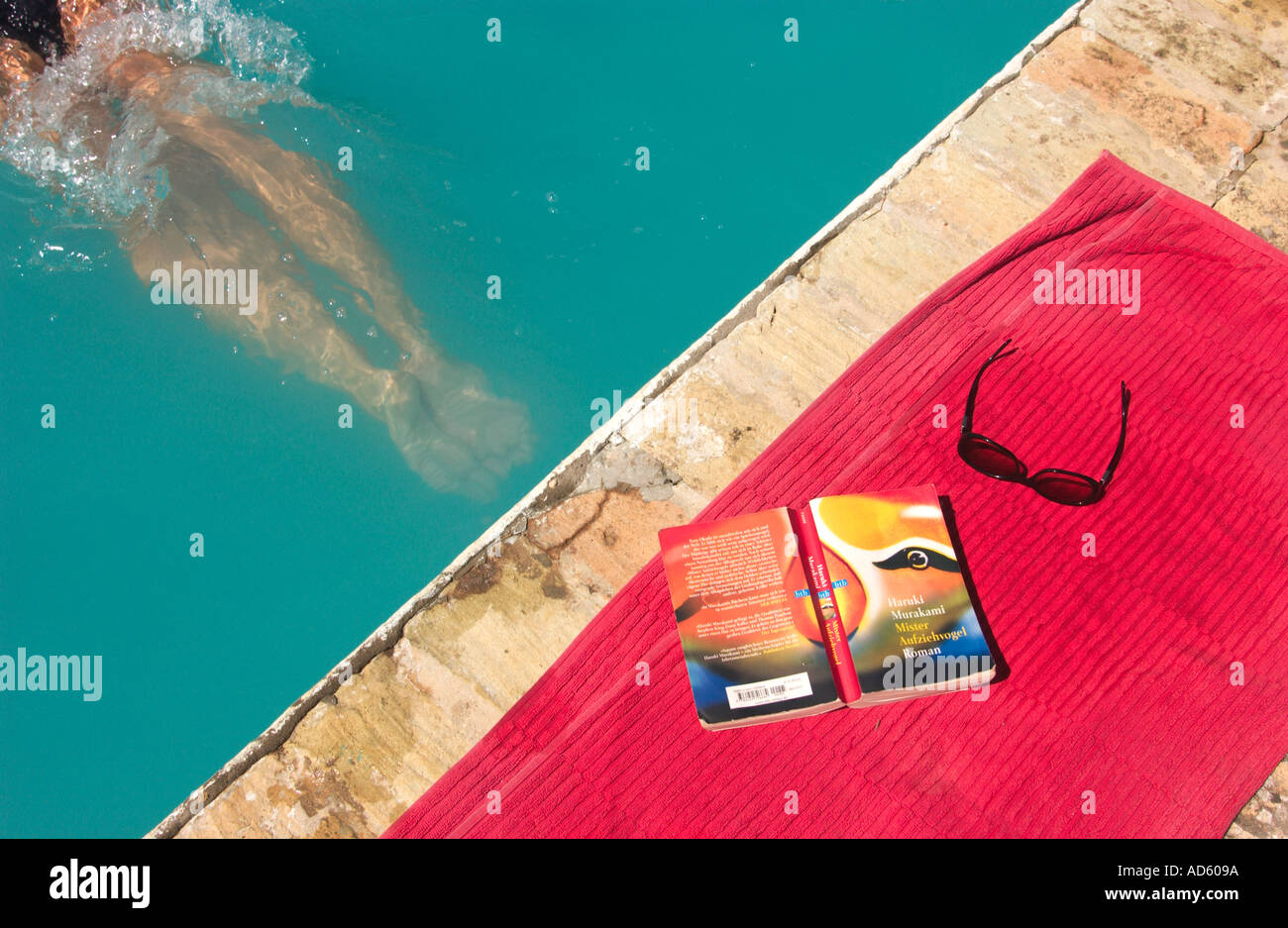 Scene at a swimming pool Stock Photo - Alamy