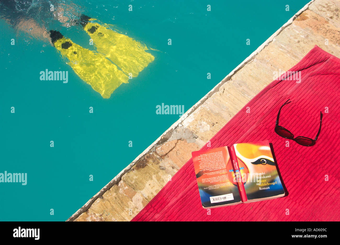 Scene at a swimming pool Stock Photo - Alamy