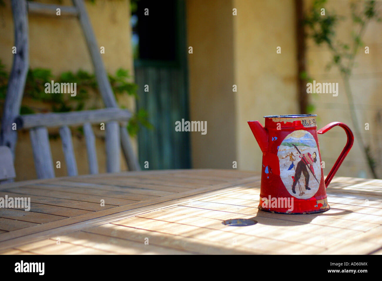 Teapot on a table Stock Photo - Alamy