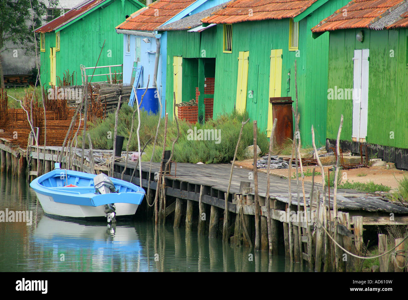 Wooden cottages in a fishing area Stock Photo - Alamy