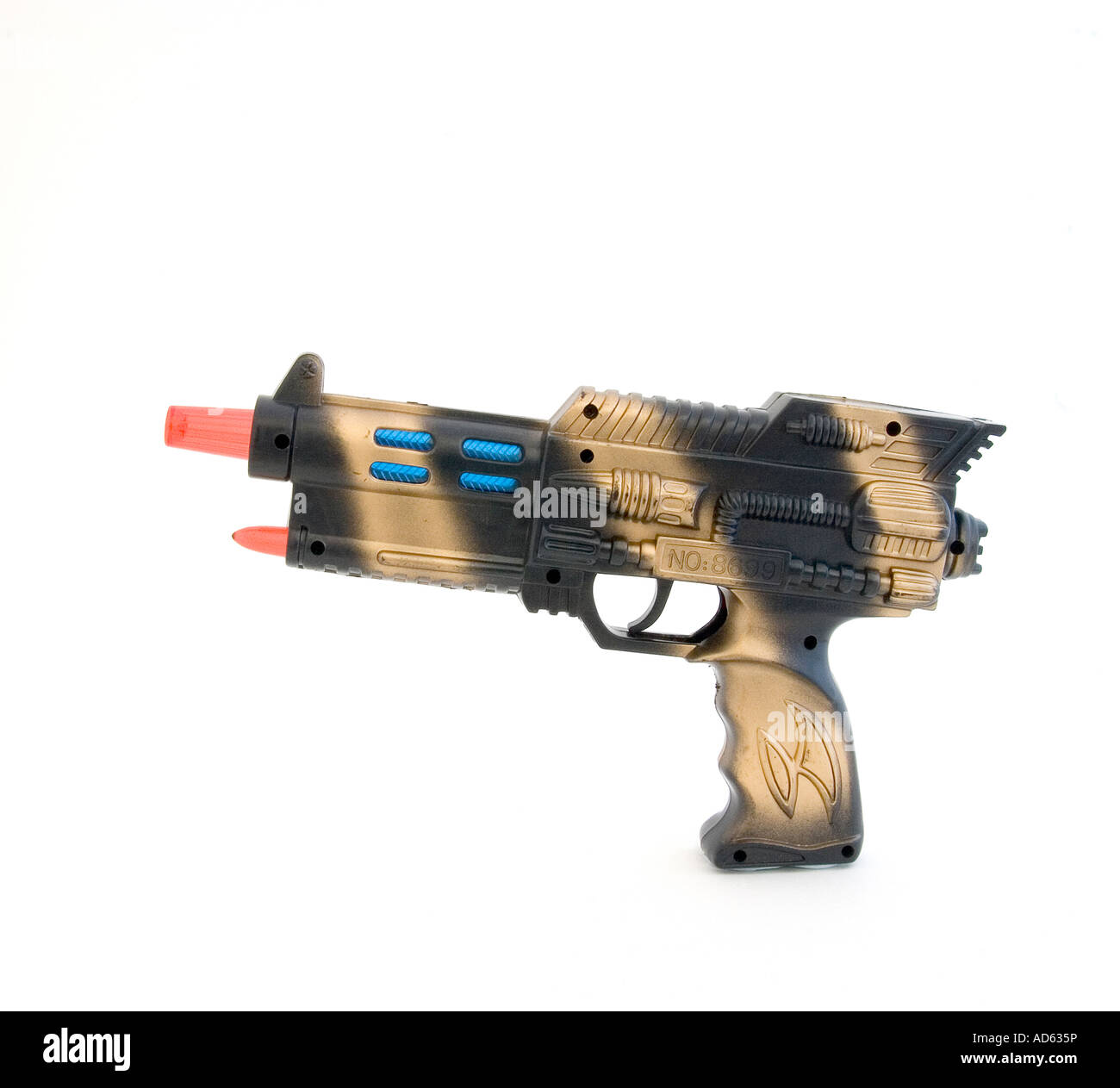 toy plastic gun on white background Stock Photo - Alamy