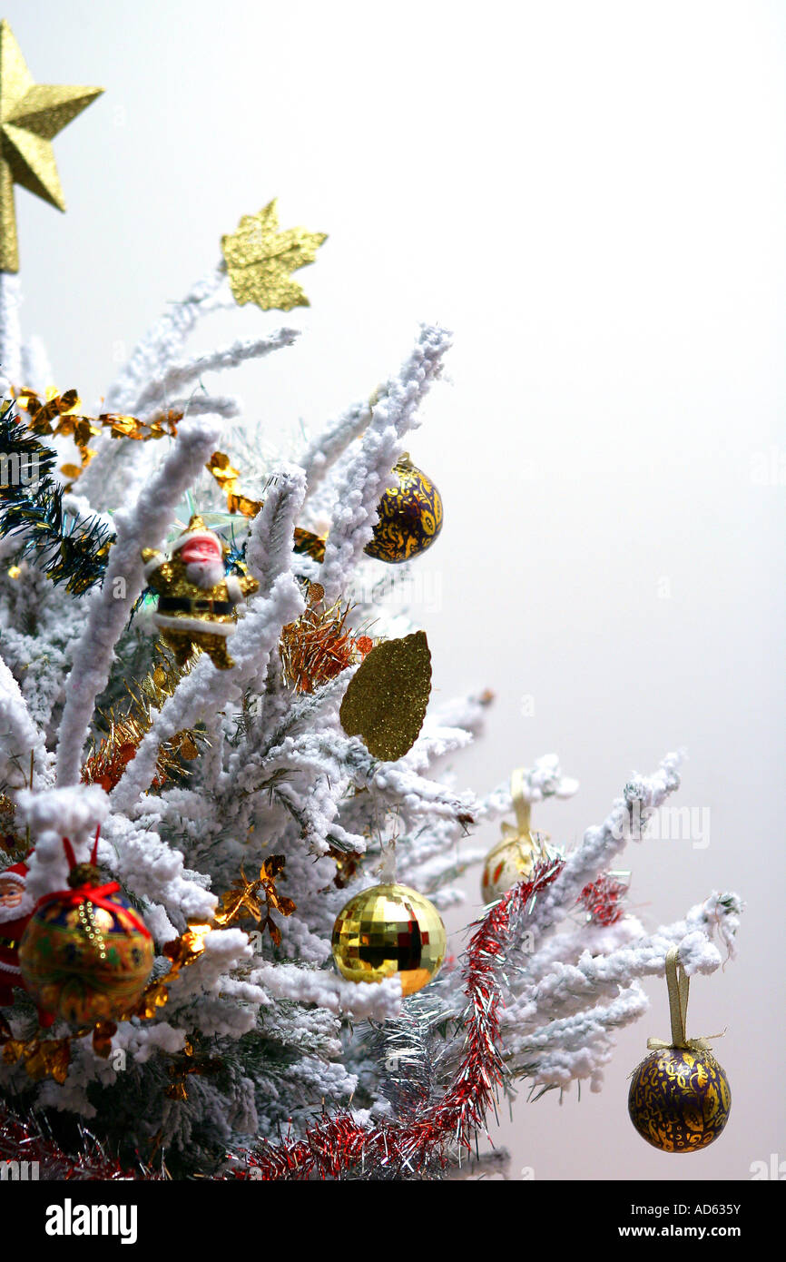 Christmas tree with white background Stock Photo - Alamy