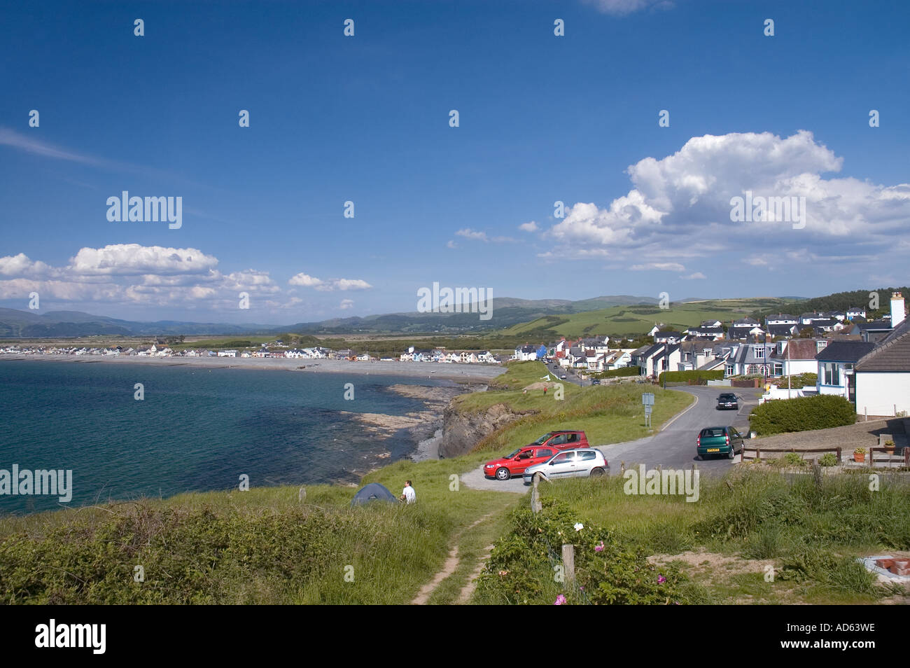 View of Borth, Ceredigion, Wales, UK Stock Photo - Alamy
