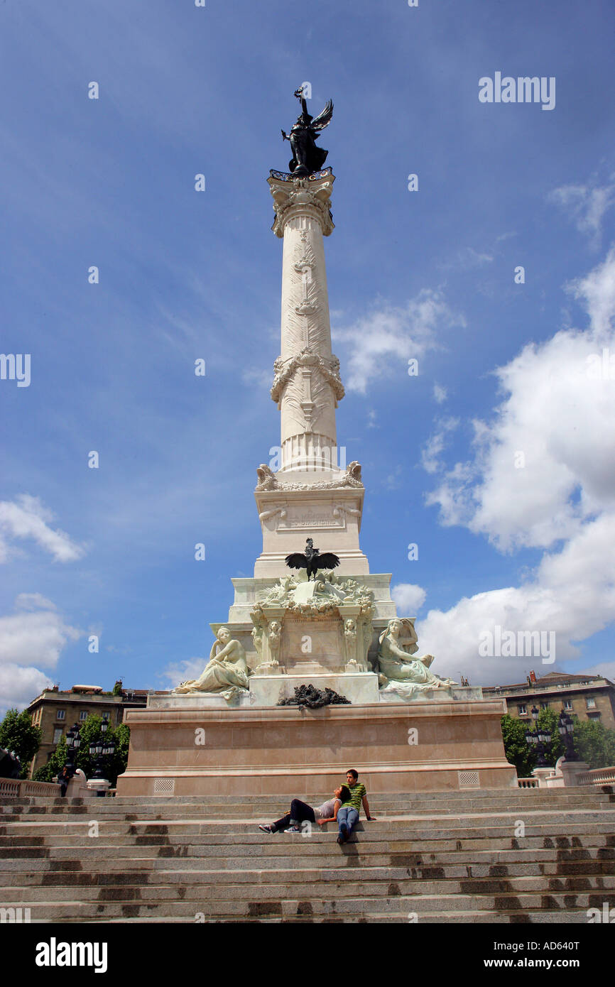 monumental column, Bordeaux, Statue of the Girondinses Stock Photo - Alamy