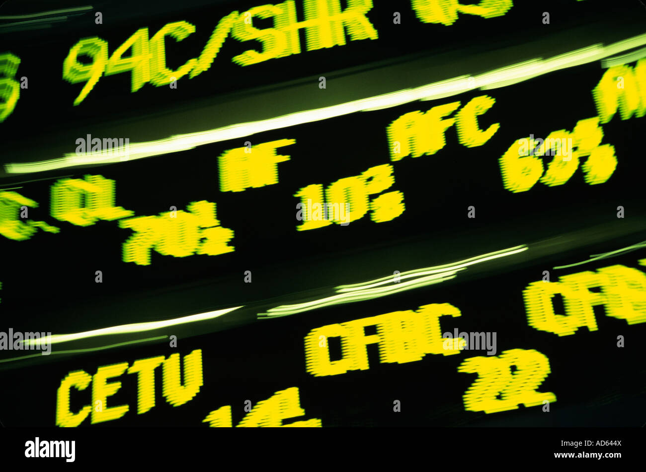 Stock quotes sign on Times Square Stock Photo - Alamy