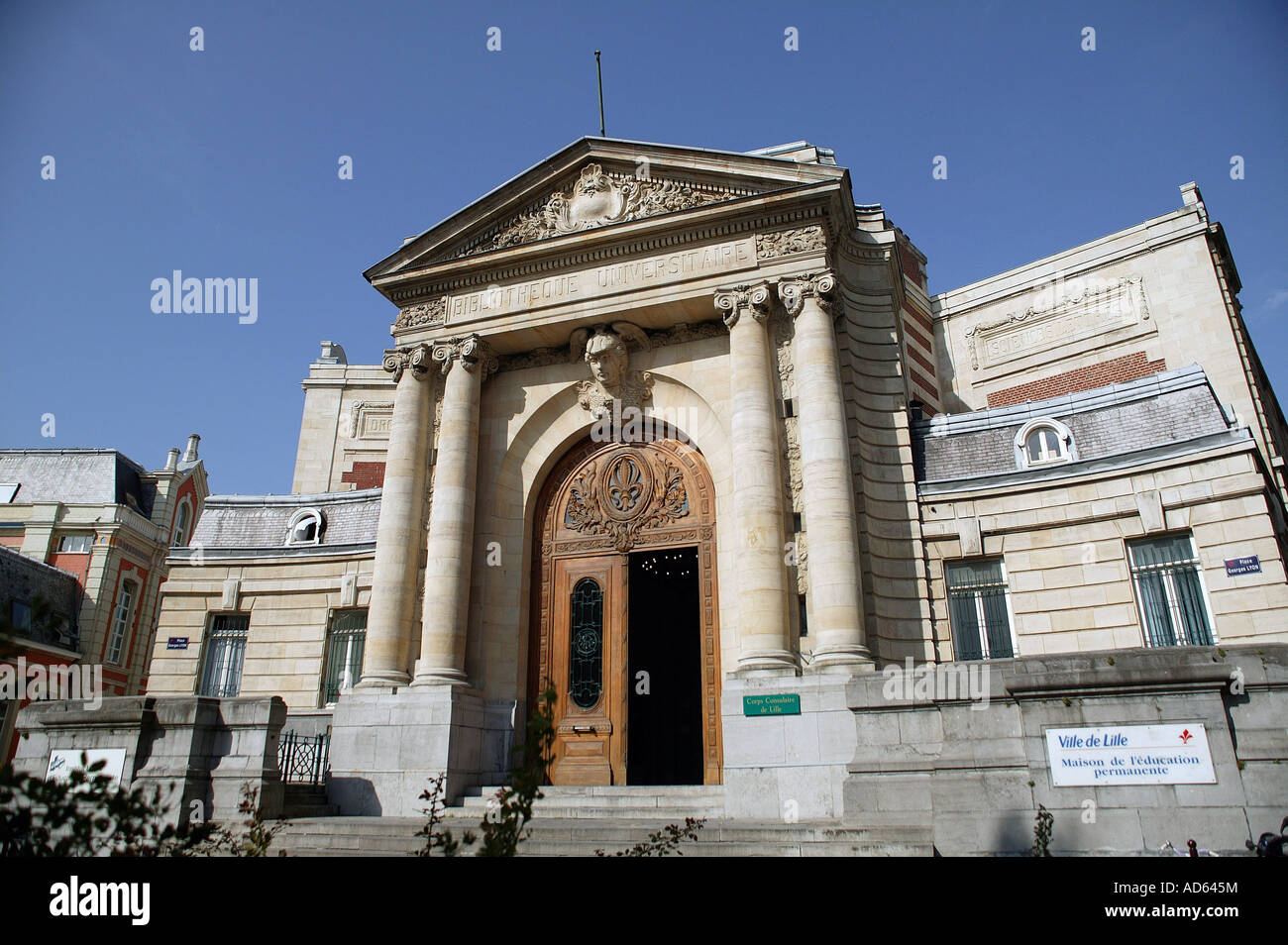 buildings and monumental door, Lille, G. Lyon Library Stock Photo - Alamy