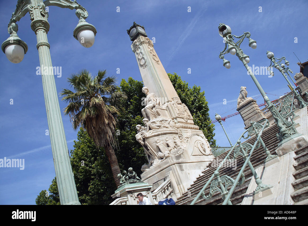 monumental staircase, Marseille, Saint-Charles train Station Stock ...
