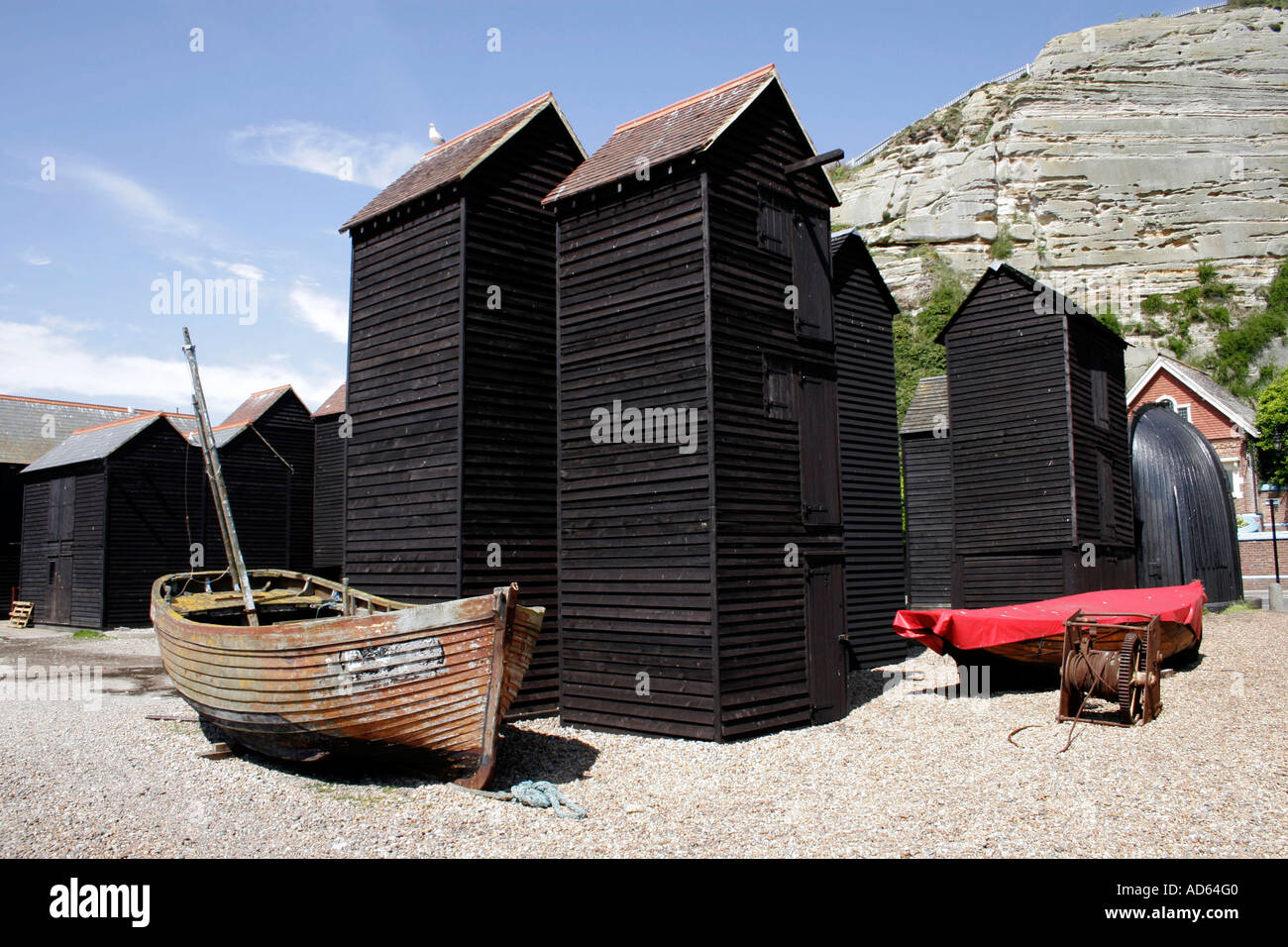 HISTORIC NET HUTS AT ROCK-a-NORE. HASTINGS. EAST SUSSEX Stock Photo - Alamy