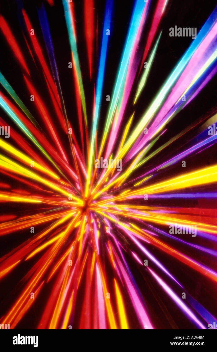 An explosion of colorful light beams Stock Photo - Alamy