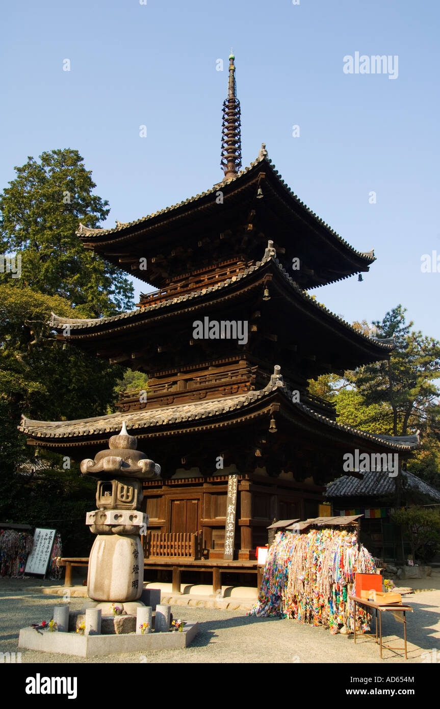 Japan Honshu Island Ehime prefecture Matsuyama 3 tiered pagoda and ...