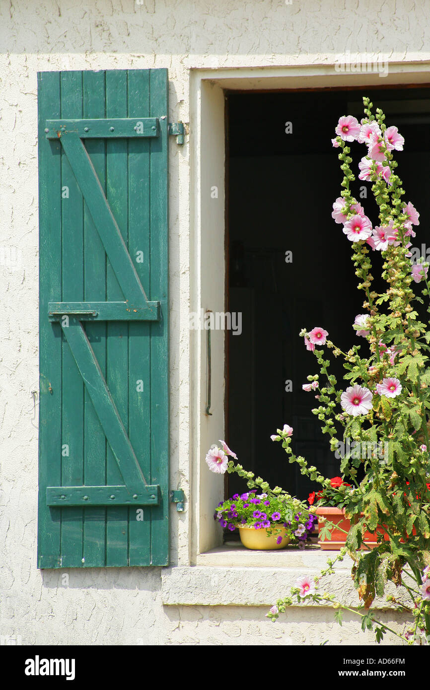 open door with wood shutters Stock Photo - Alamy