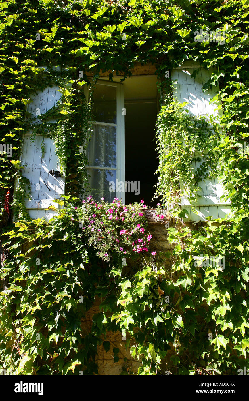 open window with wood shutters Stock Photo - Alamy