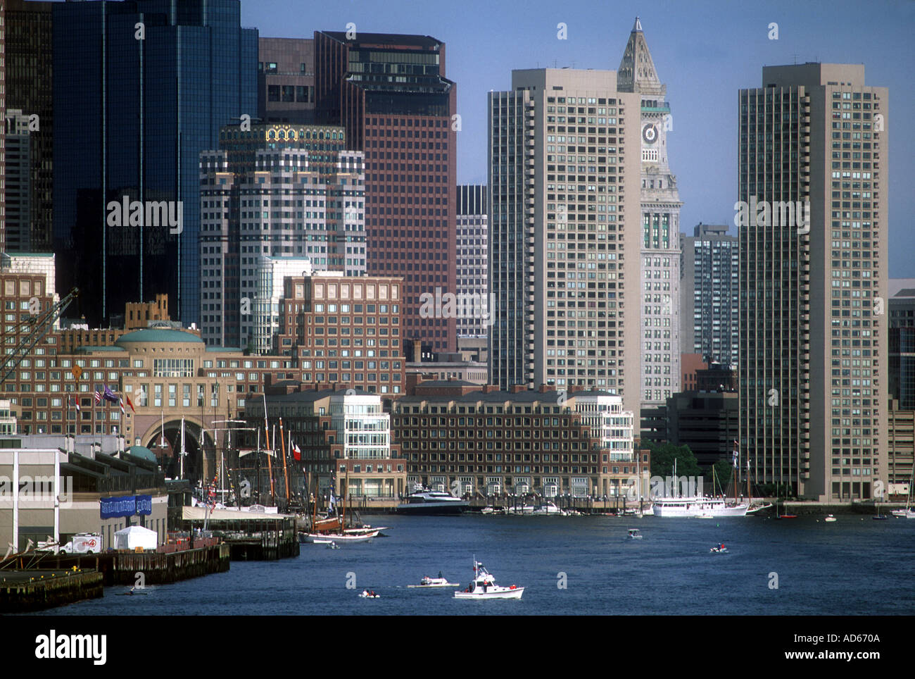 Boston harbor waterfront city skyline Stock Photo - Alamy