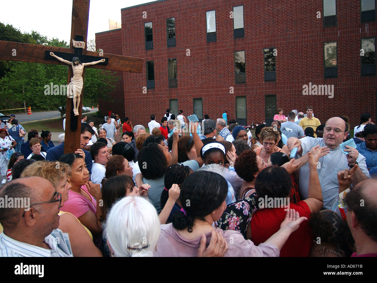 Outdoor prayer meeting Stock Photo - Alamy