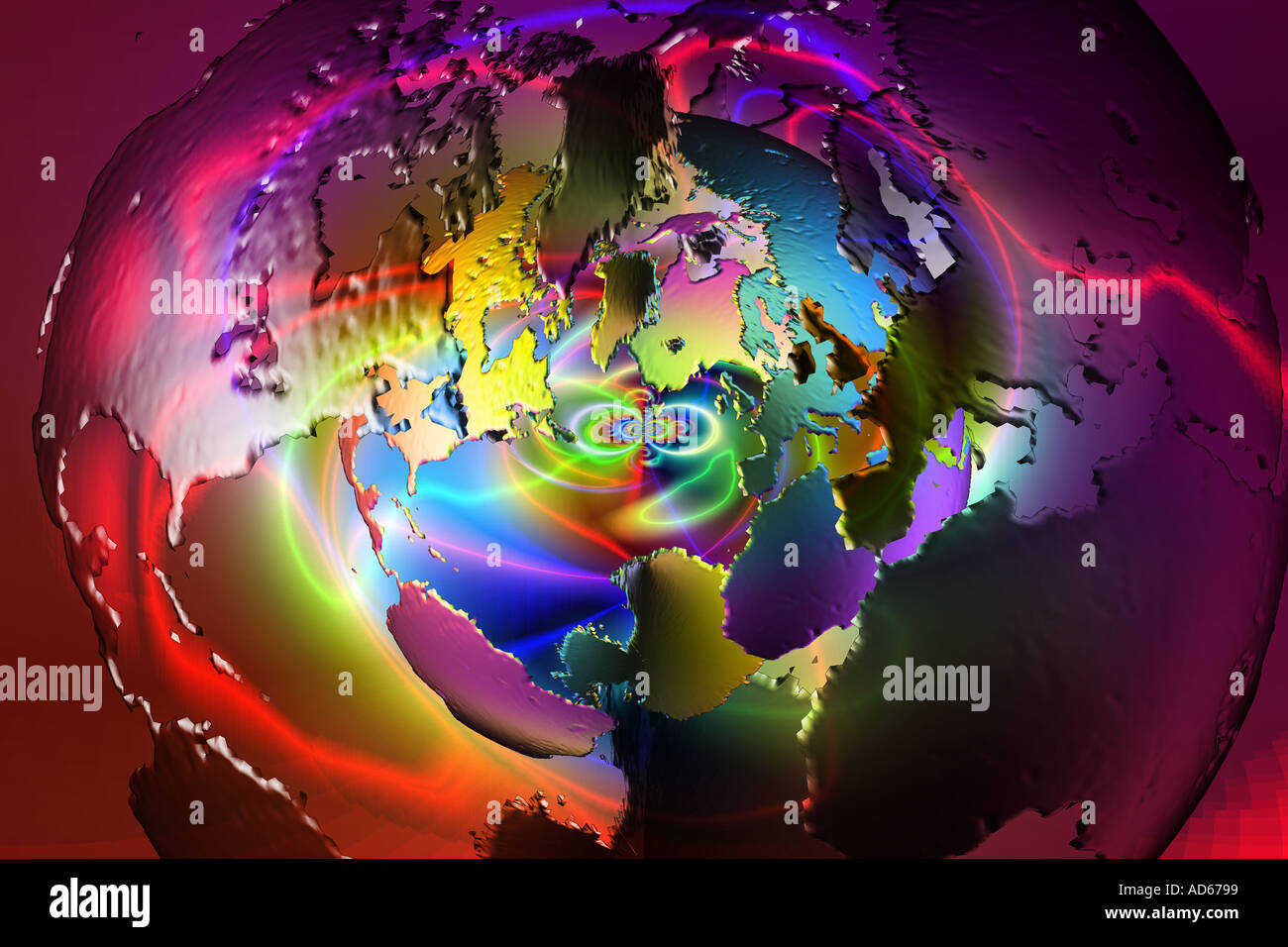 World magnetic force map hi-res stock photography and images - Alamy