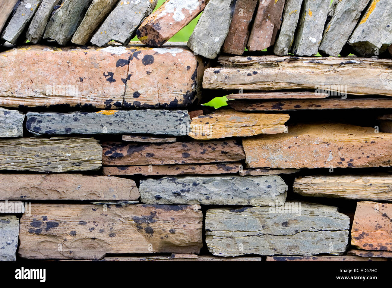 Dry stone wall pattern, Orkney, Scotland Stock Photo - Alamy