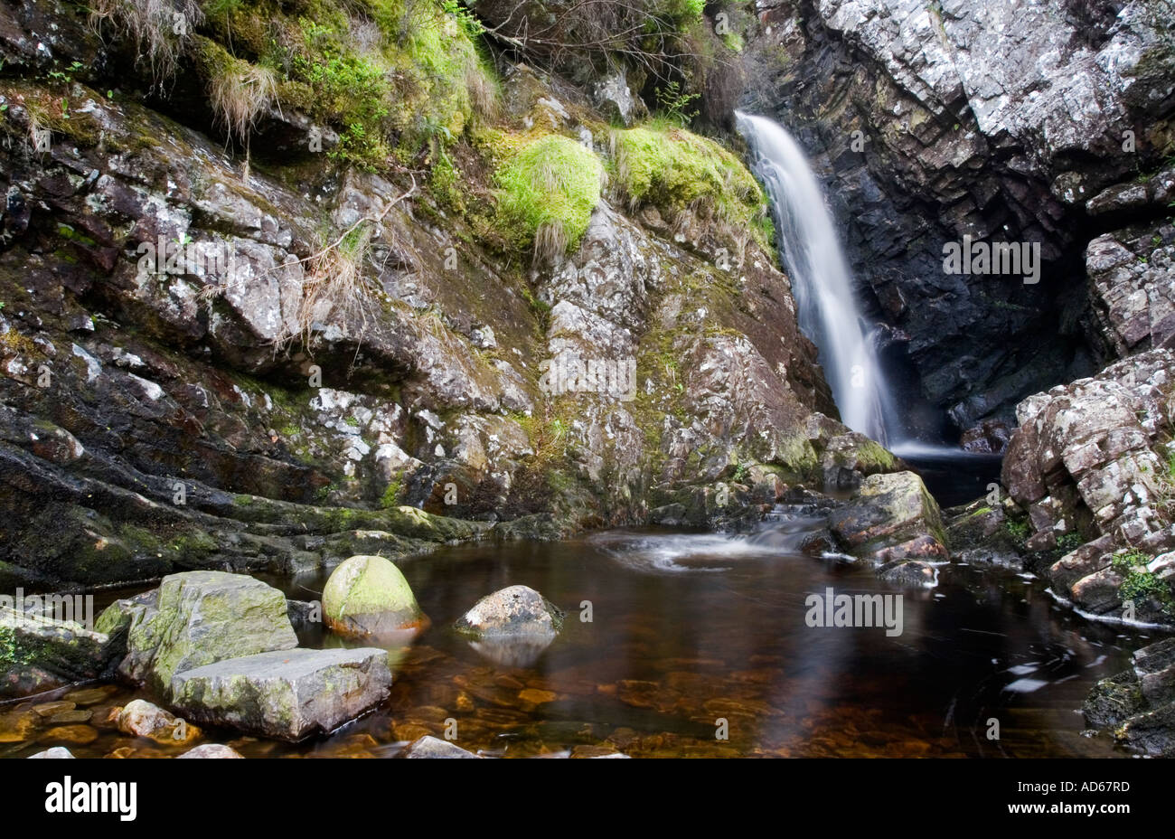 Scottish waterfall and pool. Strathconon, Highlands, Scotland Stock ...