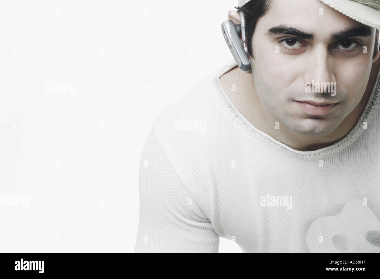 Close up young man wearing bluetooth hi-res stock photography and ...
