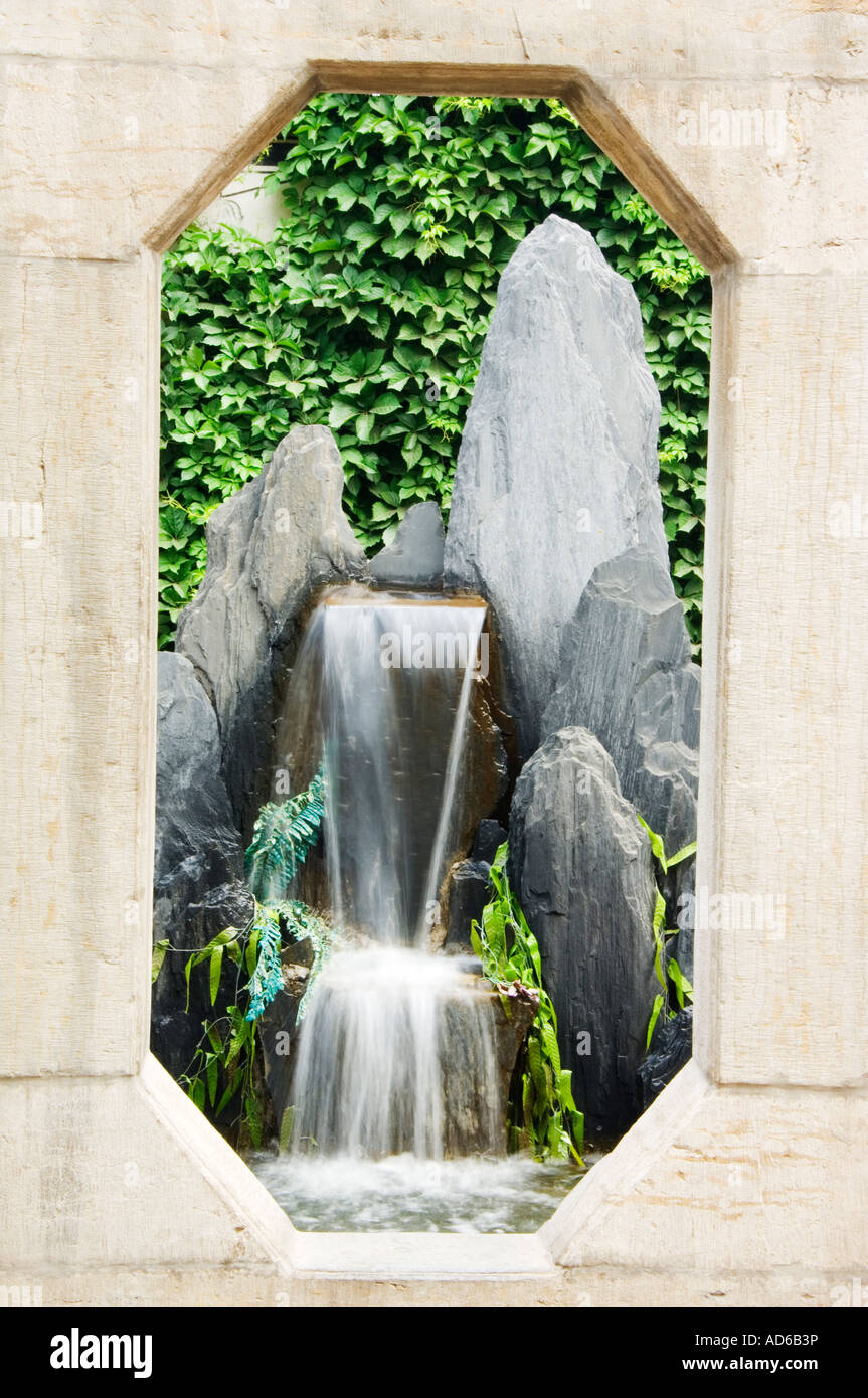 An ornamental waterfall in a Draft Museum Unesco World Heritage Site ...