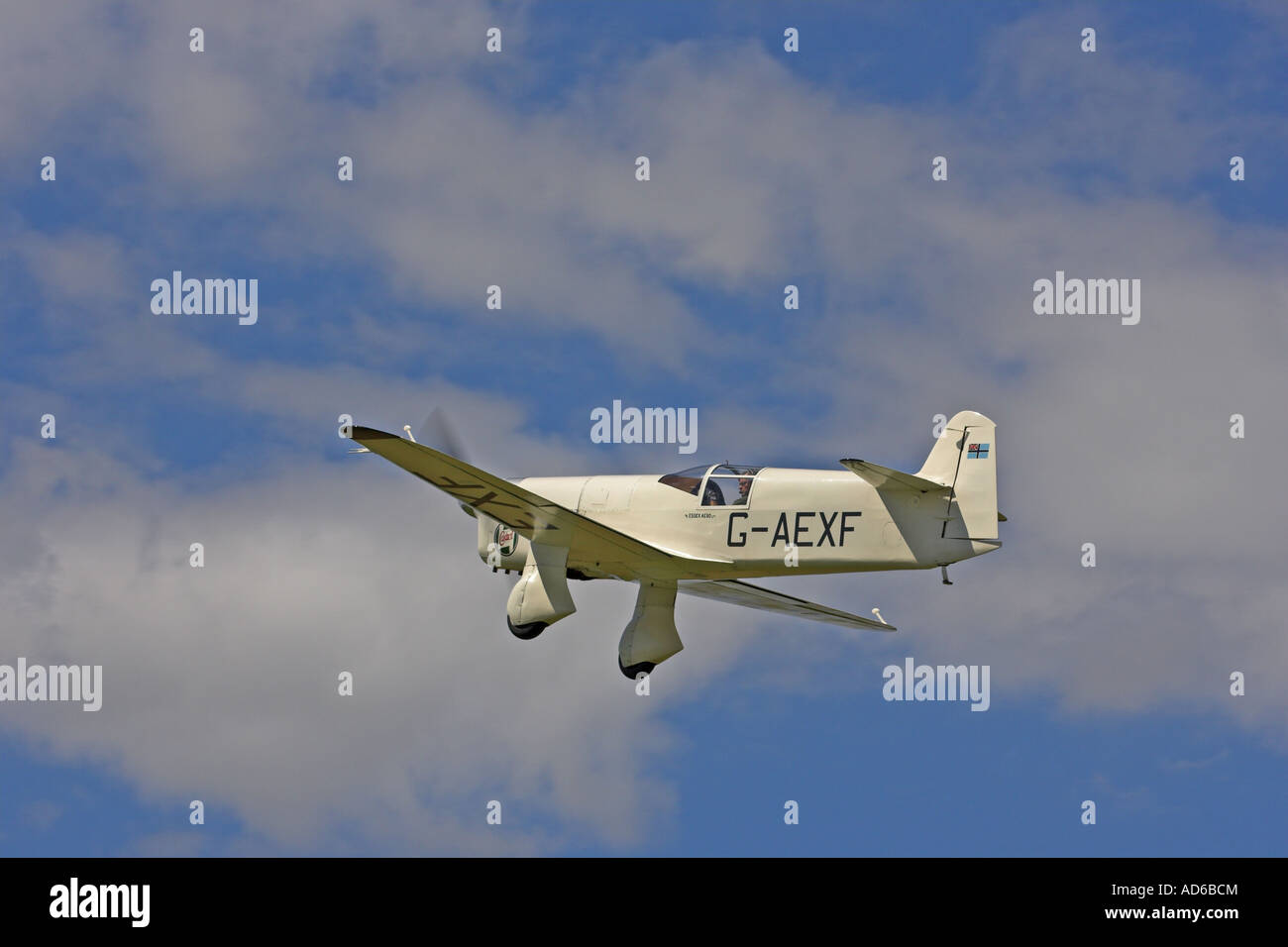 Percival Mew Gull G-AEXF in flight at Breighton Airfield, West ...