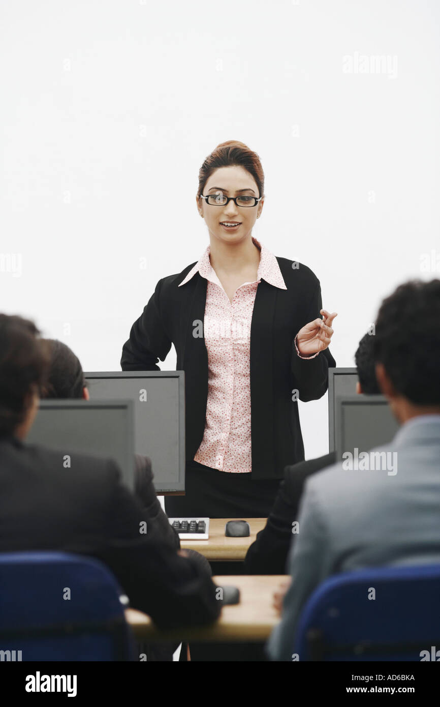 Businesswoman giving a presentation Stock Photo - Alamy