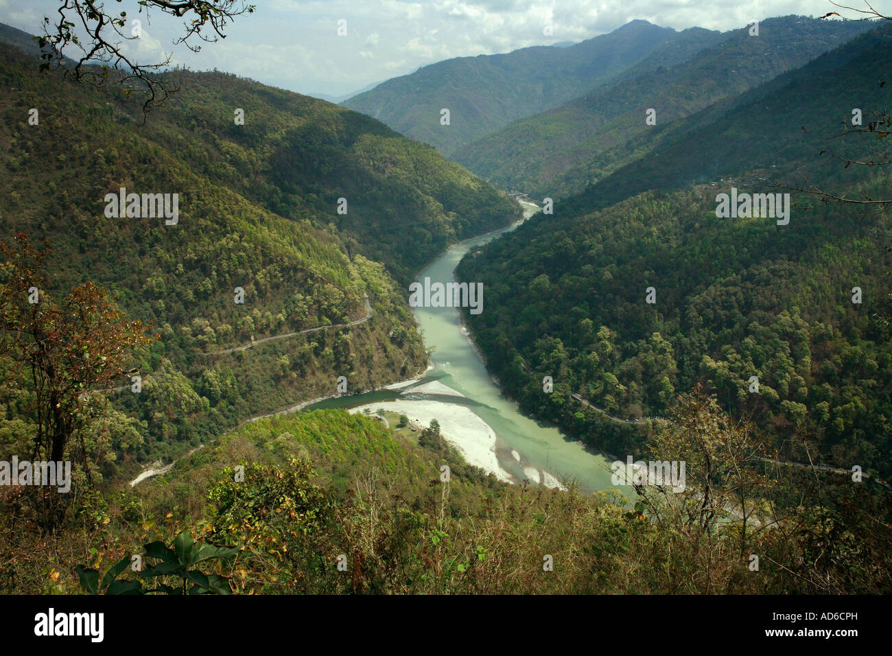 The junction of the Teesta and Rangeet rivers, West Bengal, India Stock ...