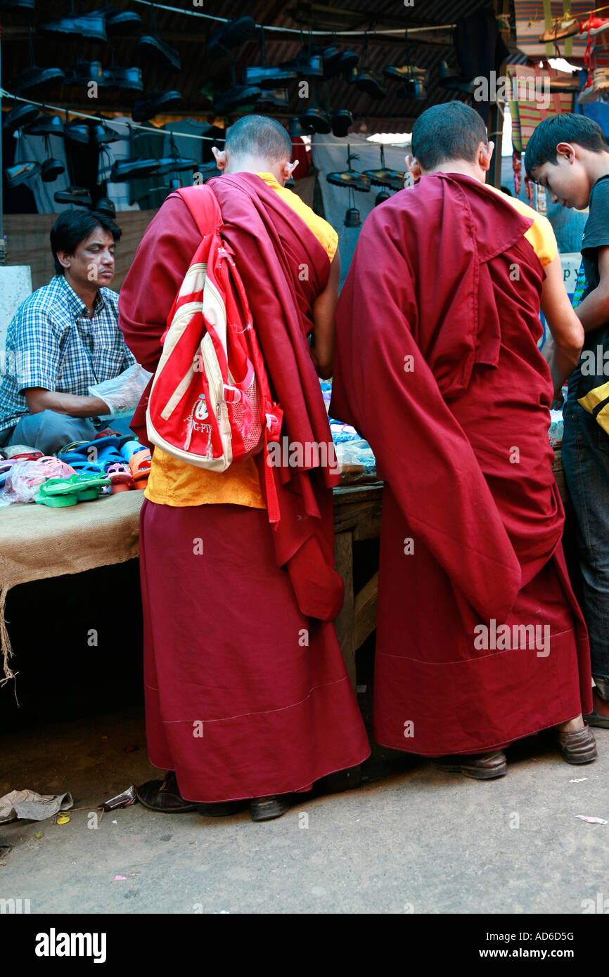 Monks at the Saturday market, Kalimpong, West Bengal, India Stock Photo ...