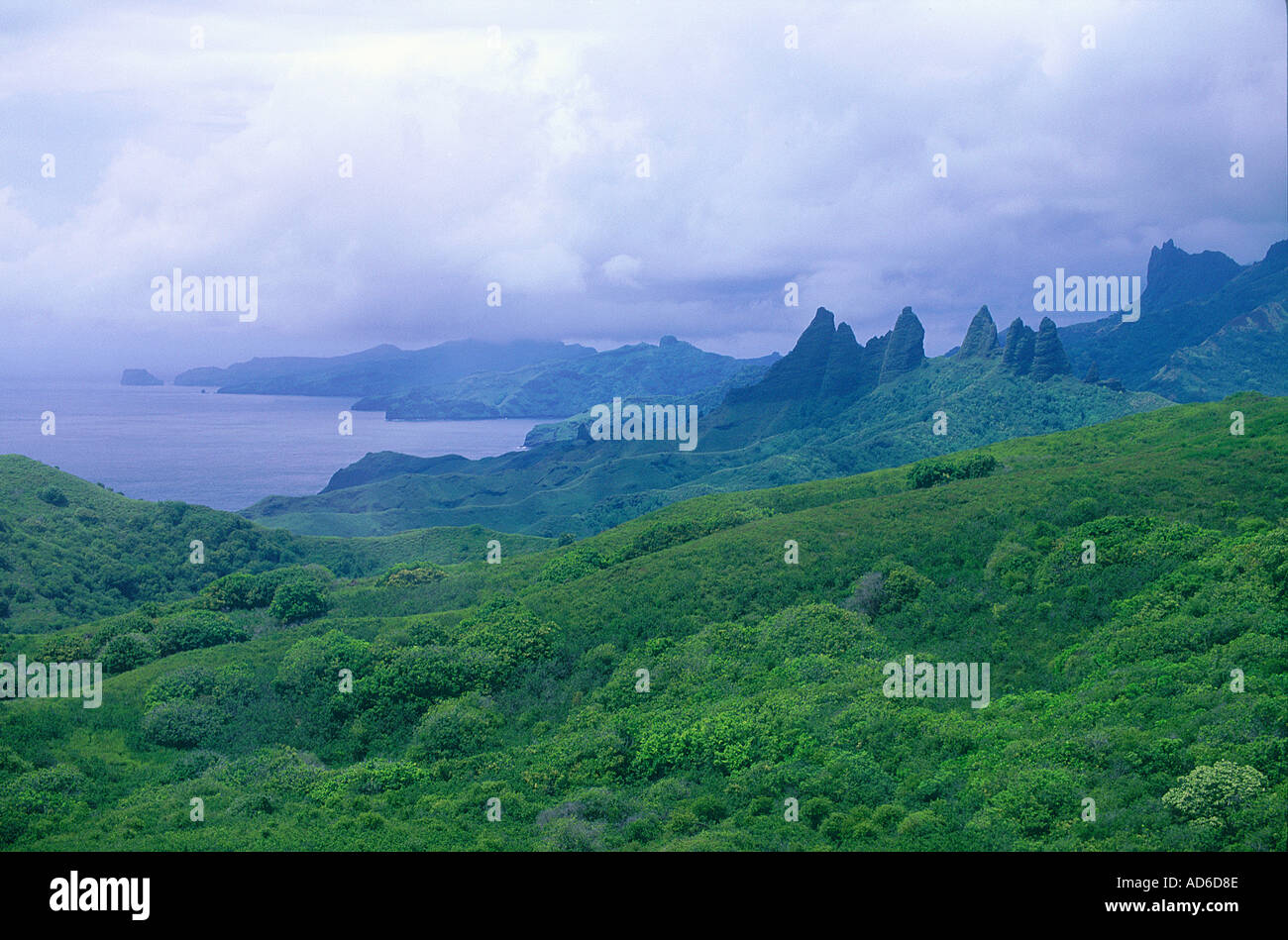 FRENCH POLYNESIA MARQUESAS ARCHIPELAGO NUKU HIVA ISLAND THE LANDSCAPE ...