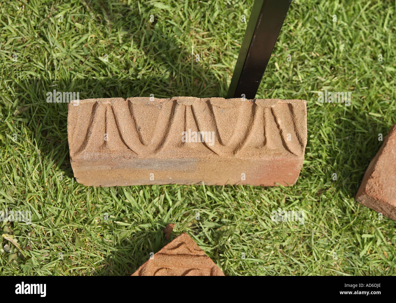 Egg and Dart pattern traditional hand made clay brick UK Stock Photo ...