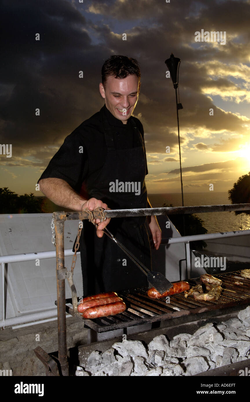 chef cooking barbecue Stock Photo - Alamy