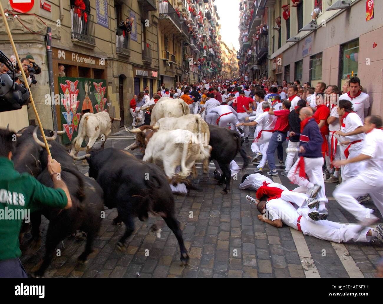 The bull run - pamplona spain Stock Photo - Alamy