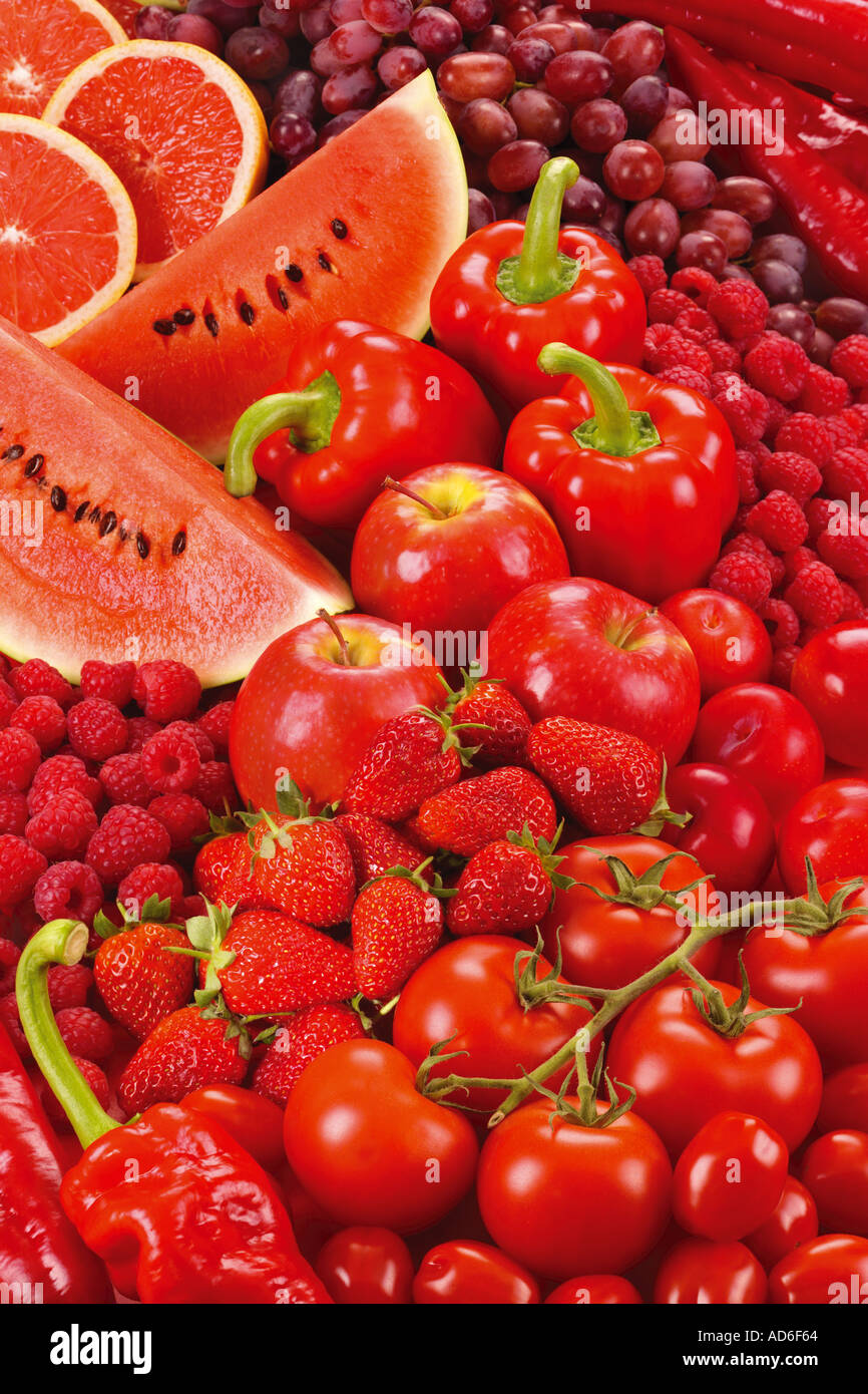 RANGE OF RED FOODS Stock Photo - Alamy