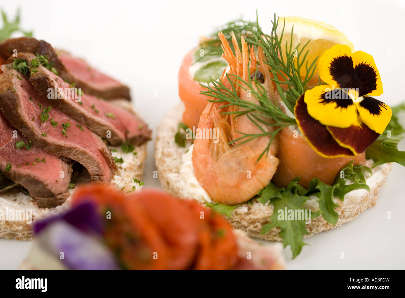 Selection of open sandwiches Stock Photo - Alamy