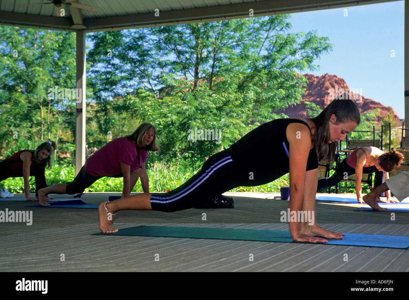Yoga fitness class under Gazebo at Red Mountain Resort Ivins Utah s ...