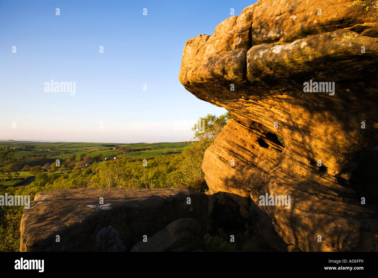 The Druids Writing Desk Brimham Rocks North Yorkshire England Stock ...