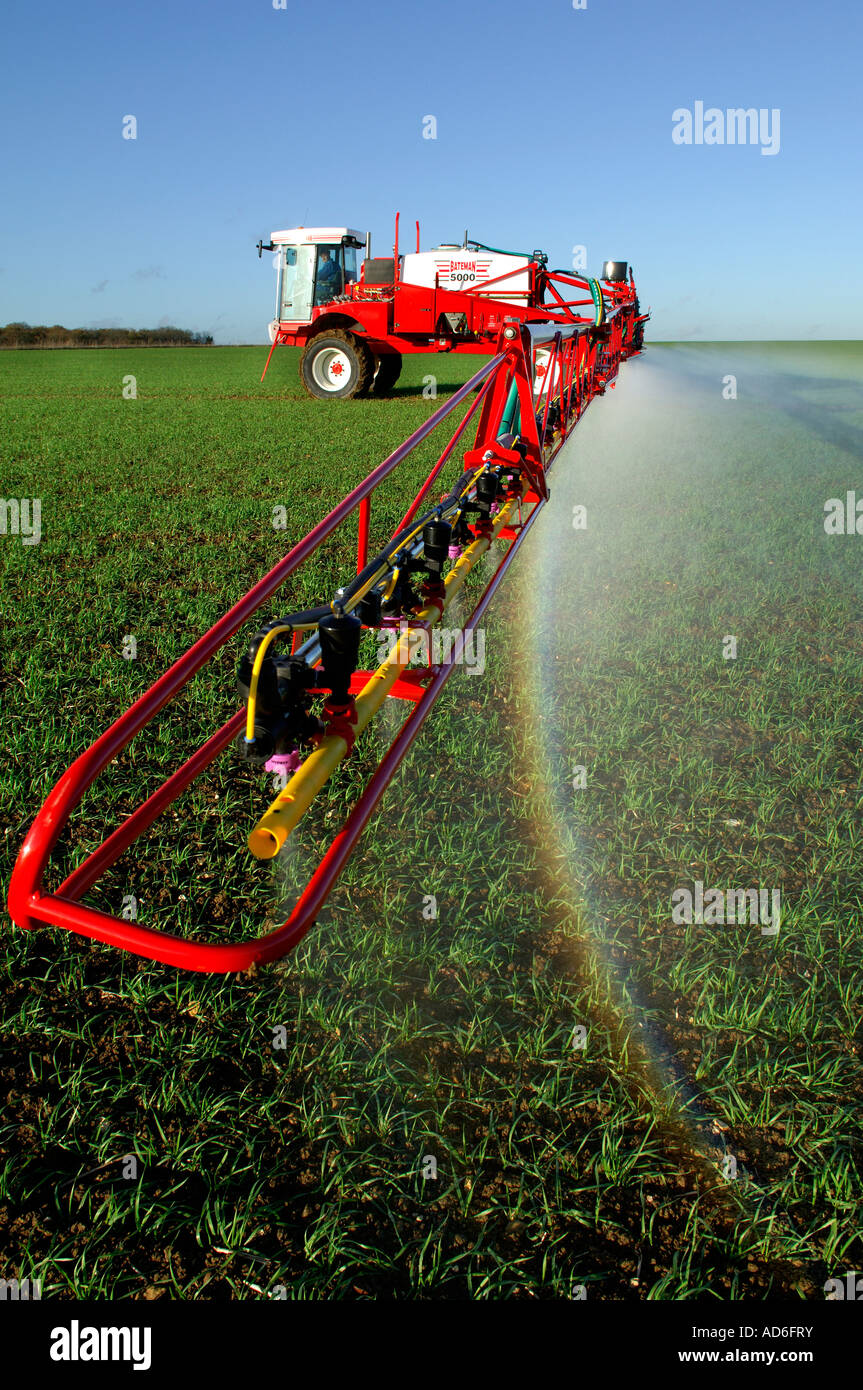 Bateman RB25 spraying winter wheat Bedfordshire Stock Photo - Alamy