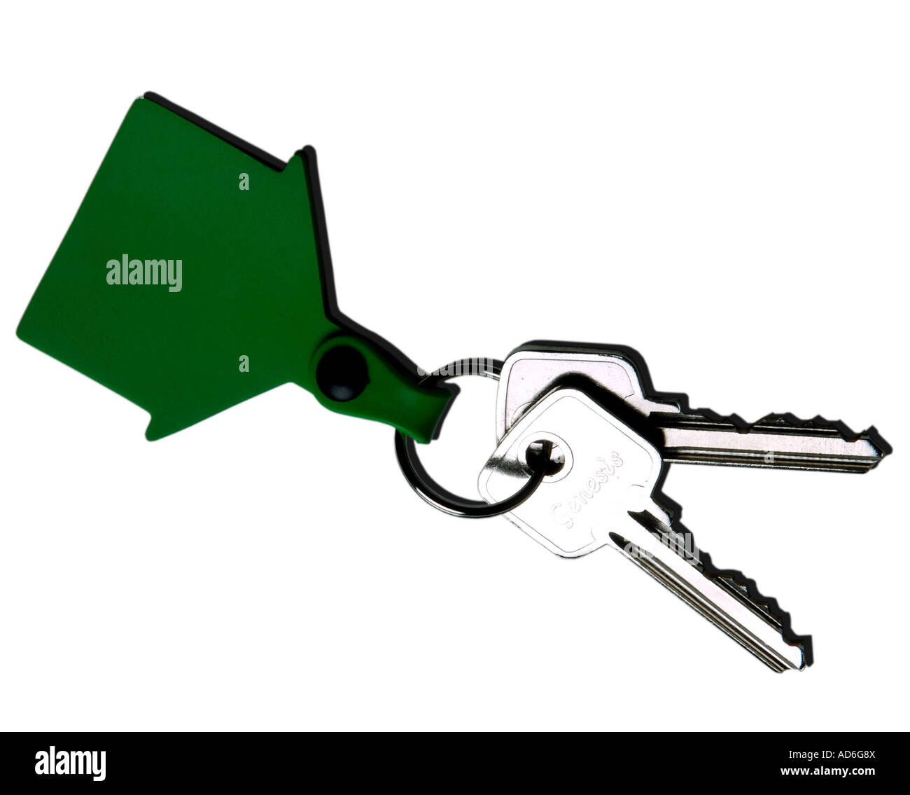 keys with plastic house shaped key fob Stock Photo - Alamy