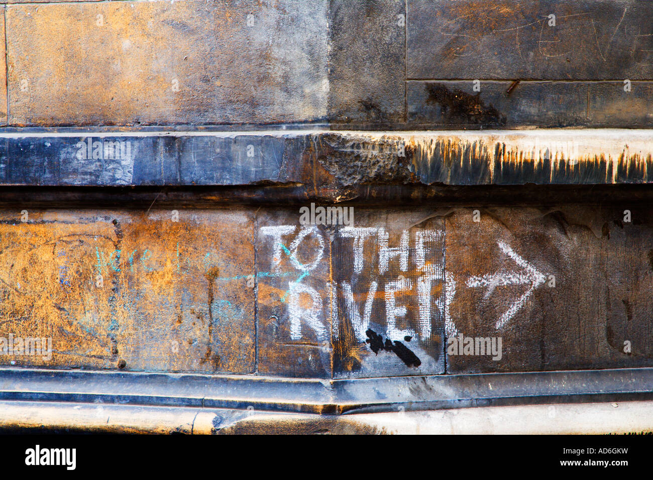 Chalk To The River sign on a wall in Cambridge England Stock Photo - Alamy