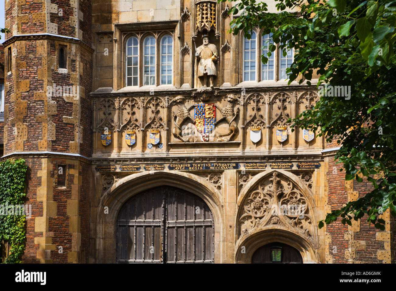The main gate at Trinity College by Buxton 1523 Cambridge England Stock ...