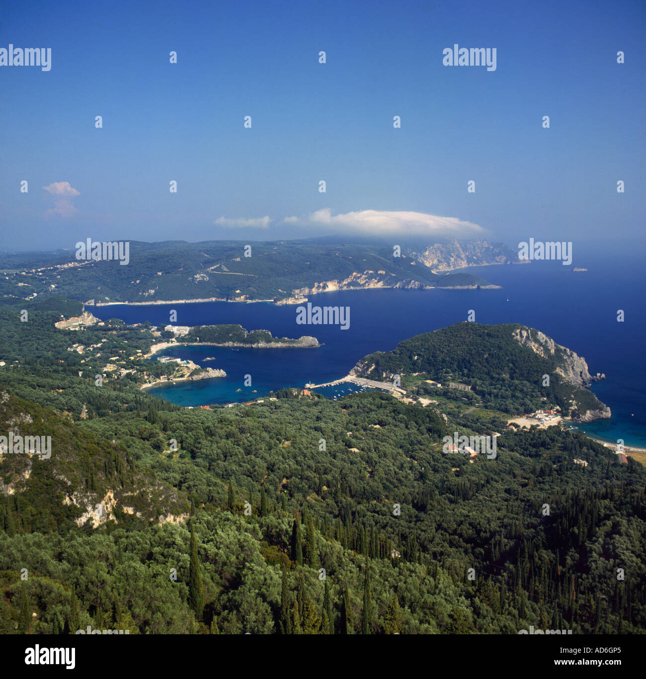 Bella Vista panorama over pine forests Bay of Liapades and ...