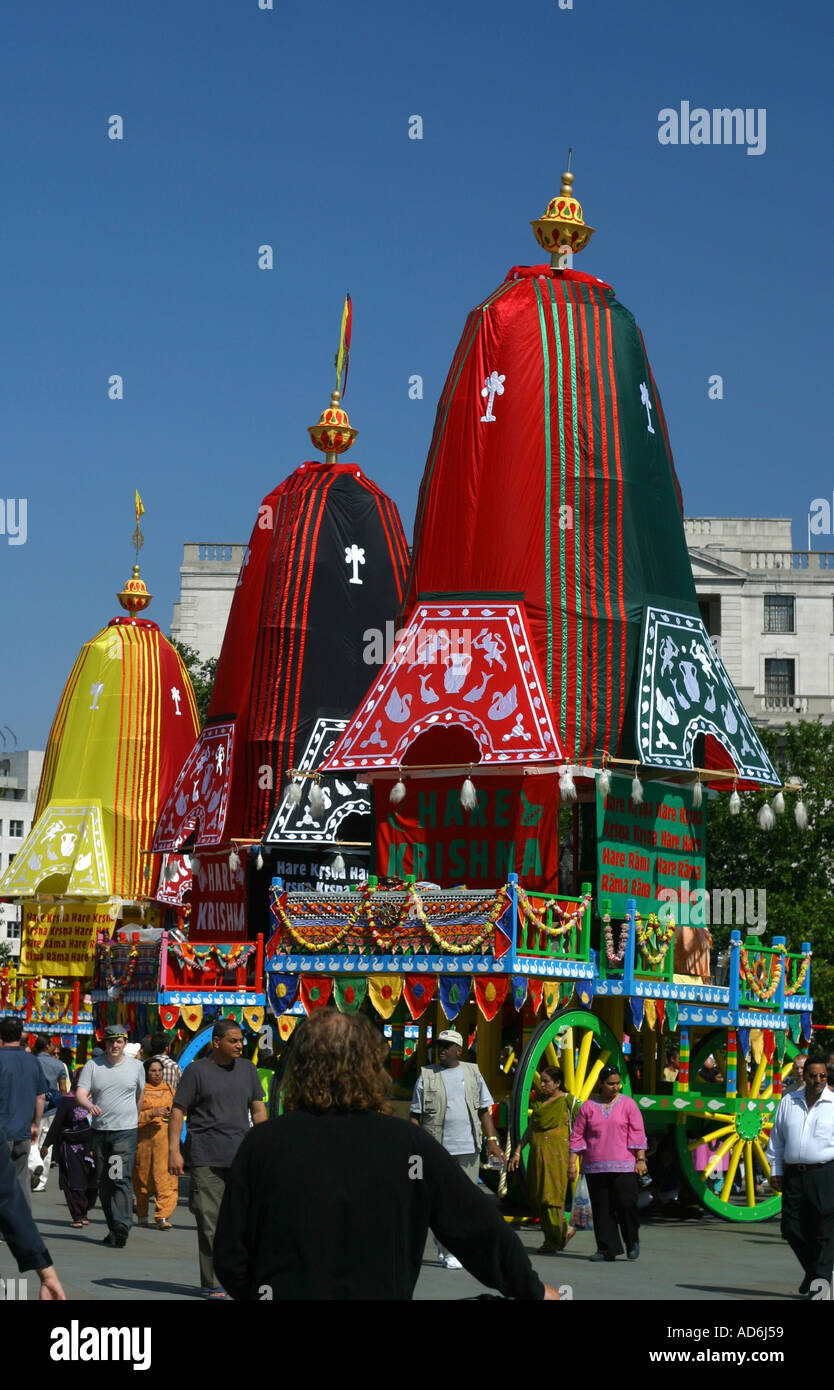 Hare Krishna sect ceremony, pageant Stock Photo - Alamy