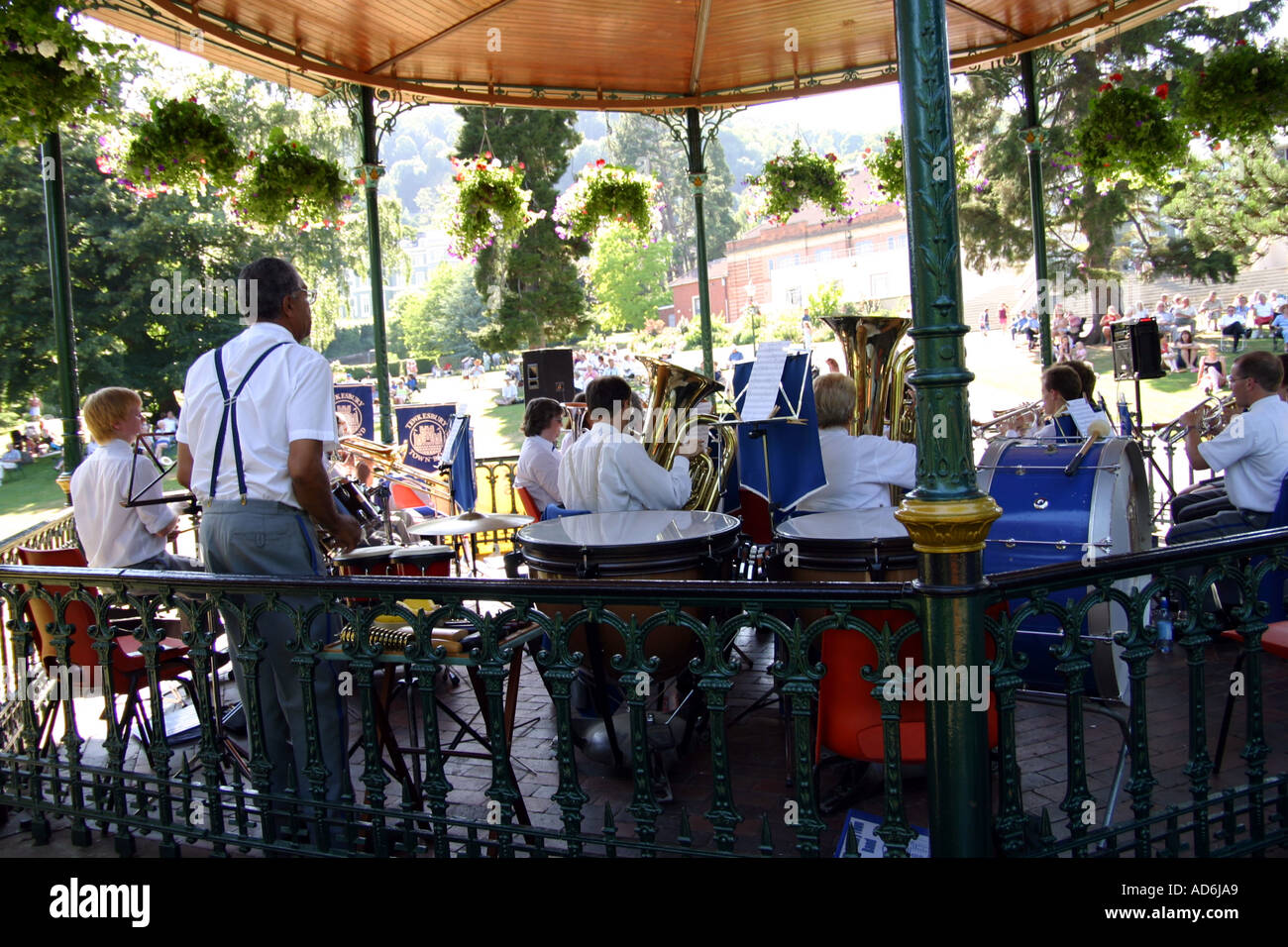 Brass band playing in bandstand hi-res stock photography and images - Alamy