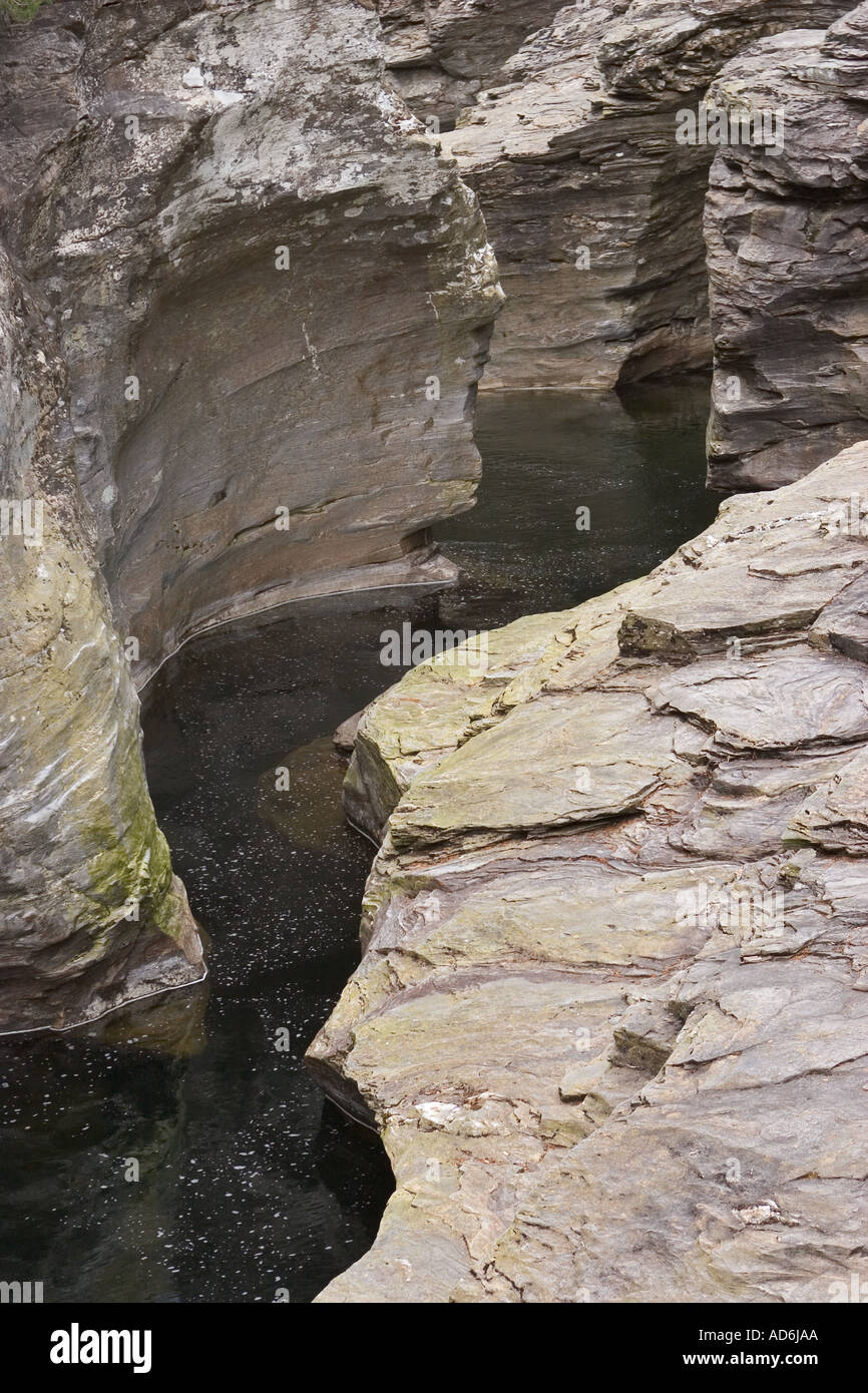 Linn o' Dee flowing waterfall, gorge river canyon, rock landscape, at ...