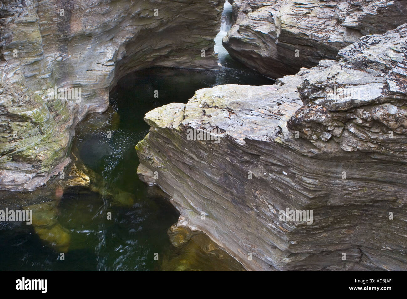 Linn o' Dee flowing waterfall, gorge river canyon, rock landscape, at ...