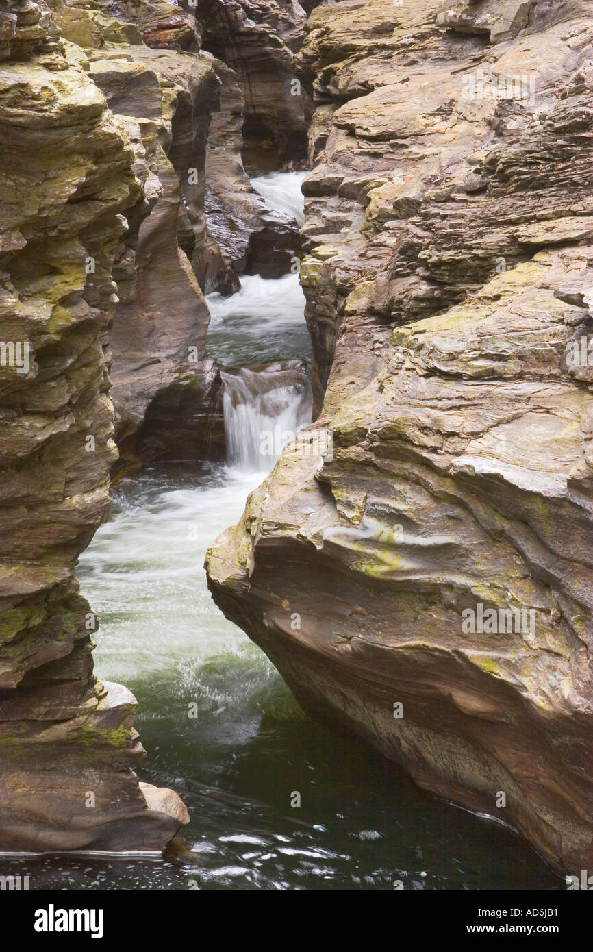 Linn o' Dee flowing waterfall, gorge river canyon, rock landscape, at ...