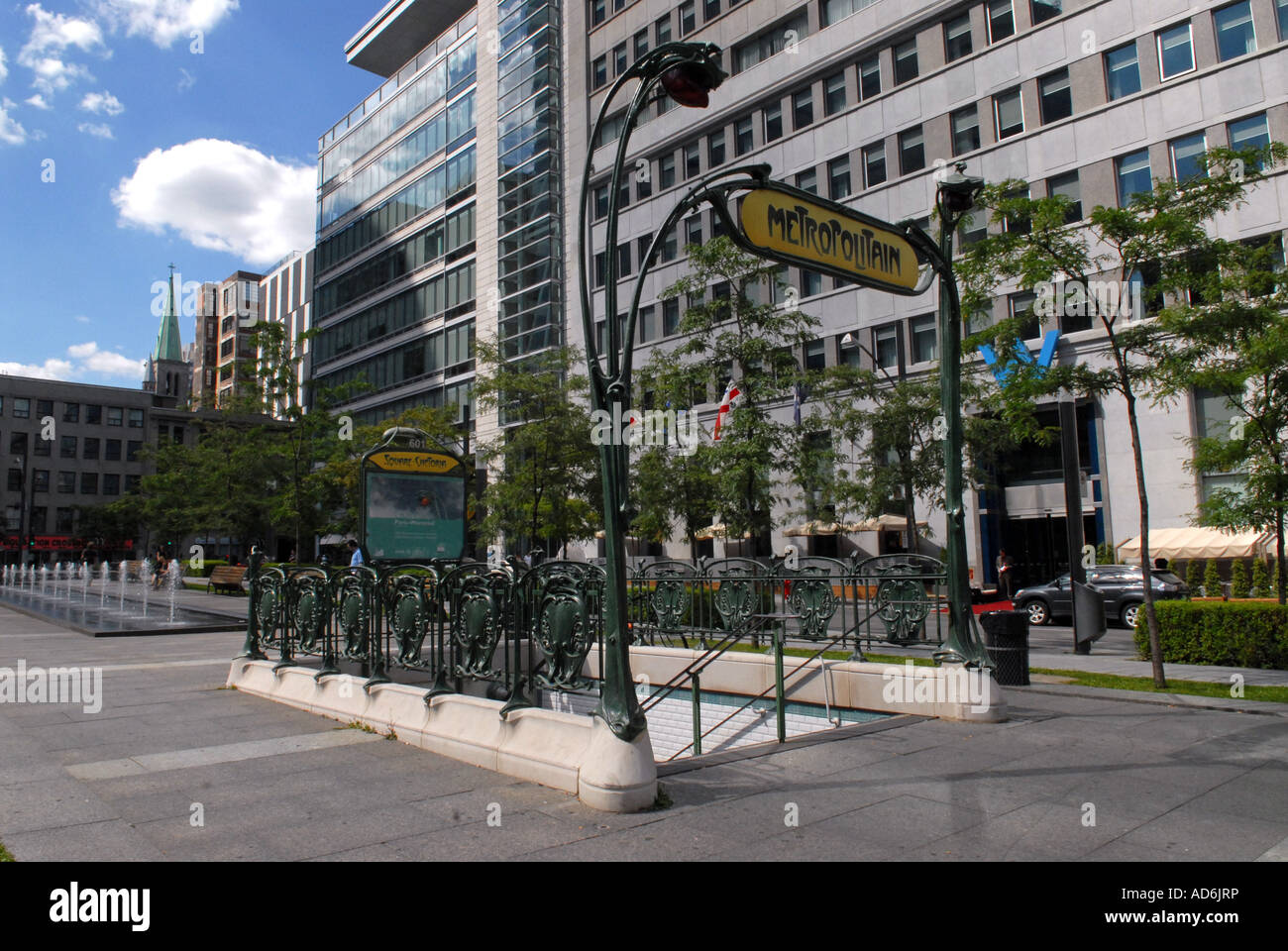 Square Victoria Subway station sign in downtown Montreal Quebec Canada ...