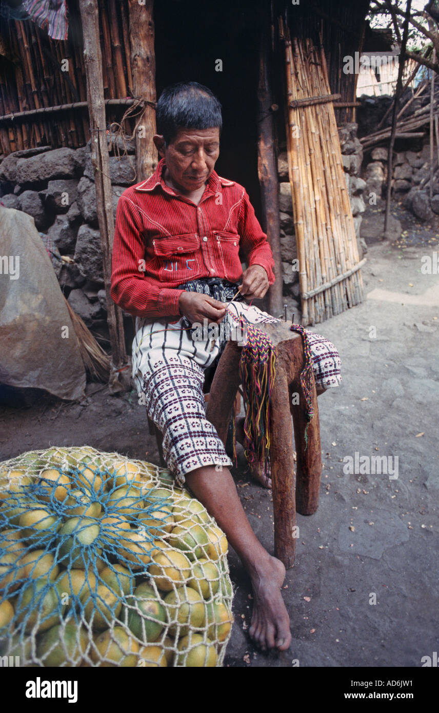 Guatemalan Maya man from Santiago Atitlan in local style handwoven ...