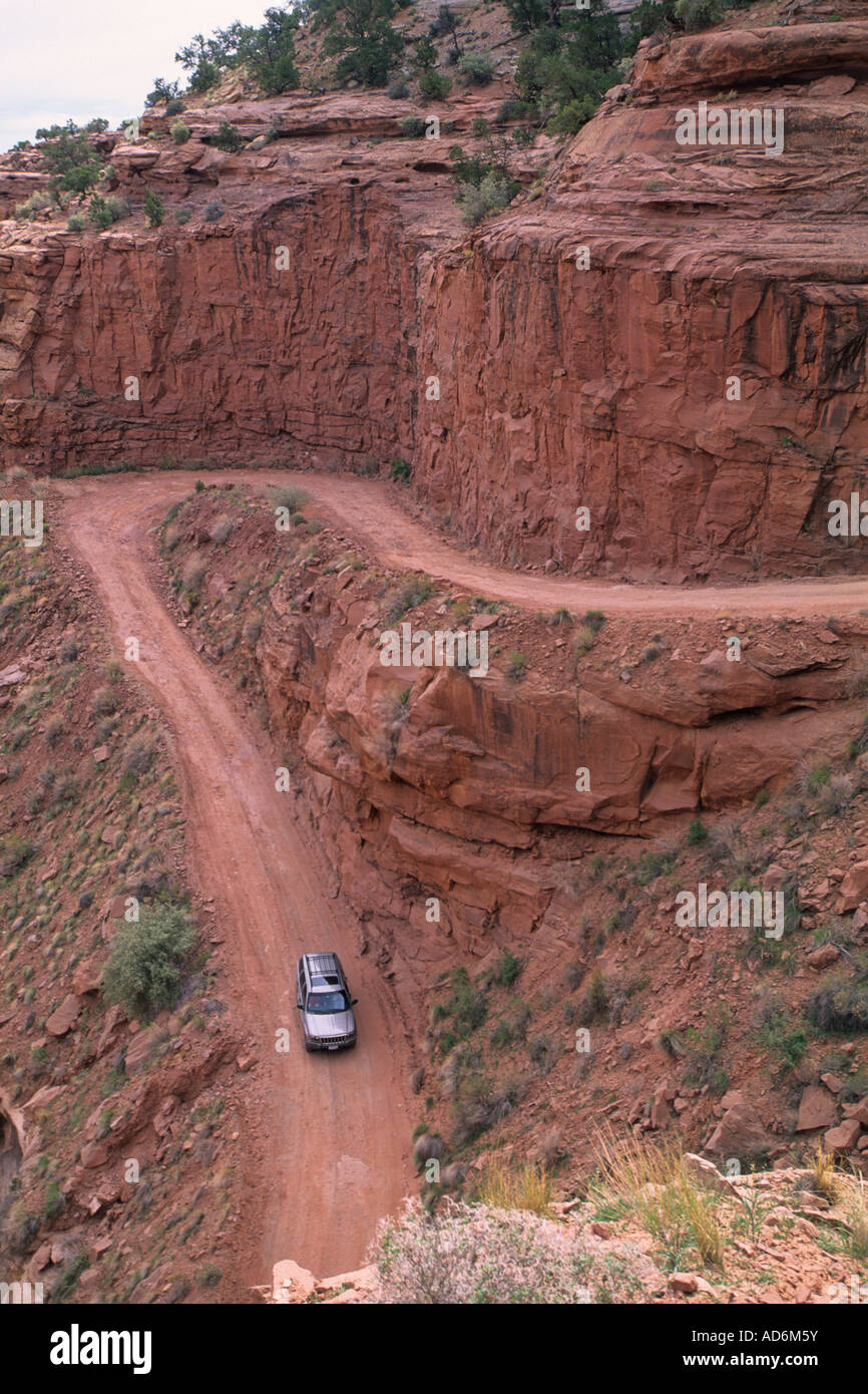 Driving on the Shafer Trail Road into Shafer Canyon Island in the Sky ...