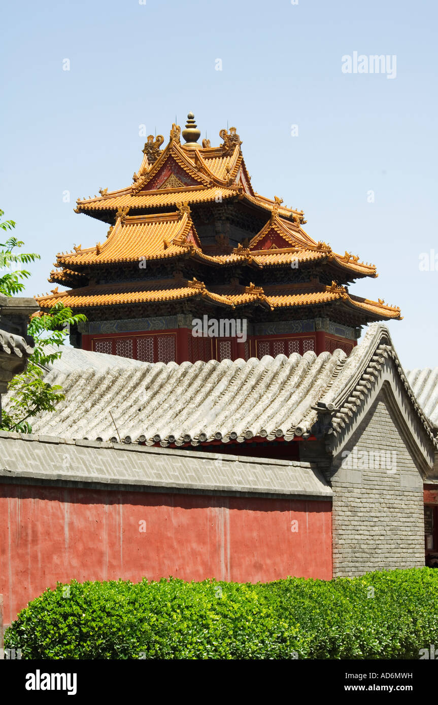 A watch tower on the castle walls at Zijin Cheng The Forbidden City ...