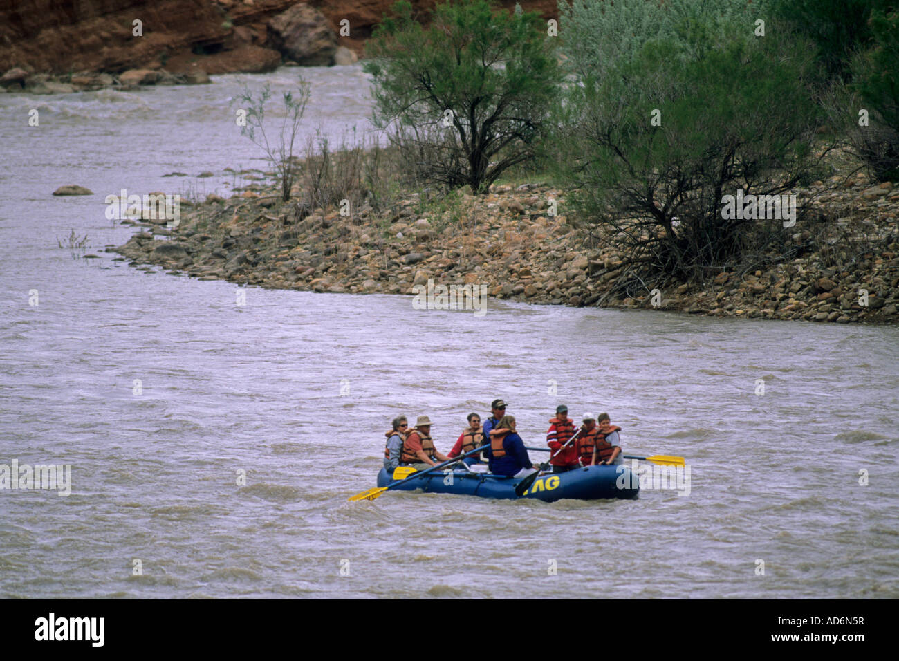 Rafters on the Colorado River near Moab UTAH Stock Photo - Alamy